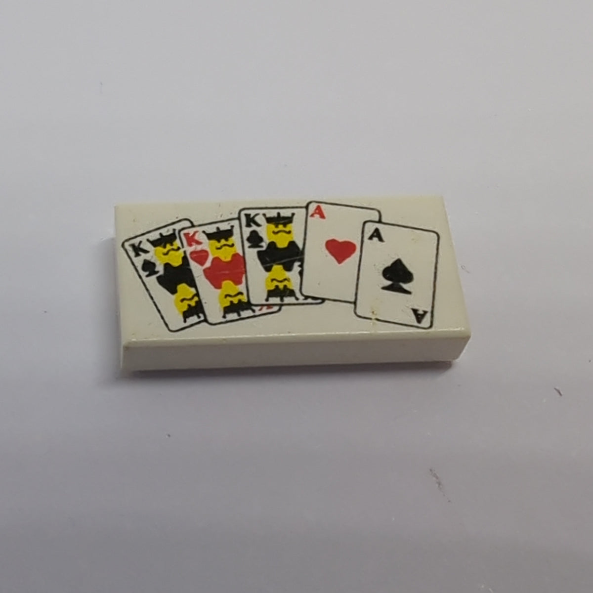 1x2 Fliese bedruckt with Playing Cards Full House Pattern weiß white ...