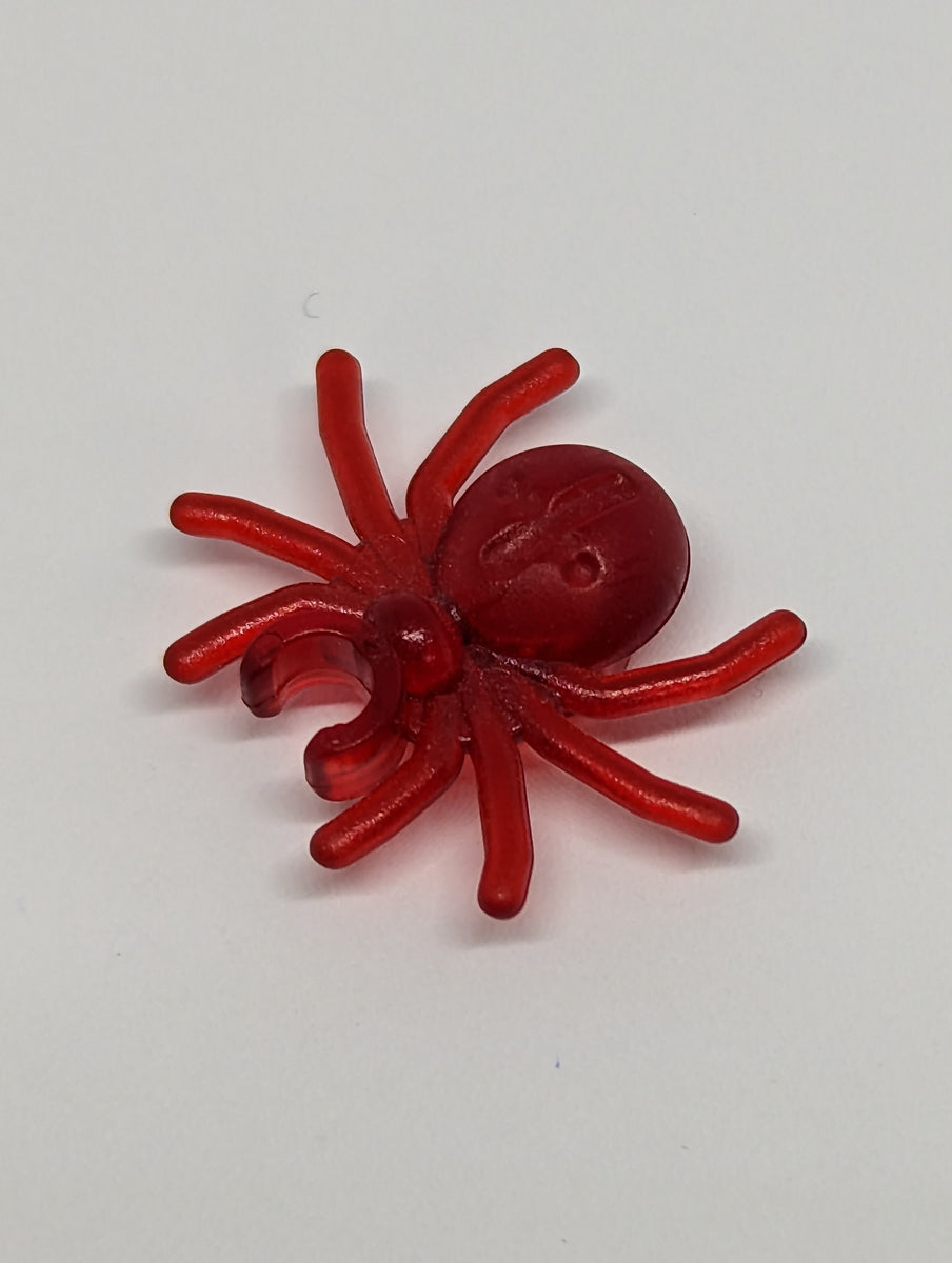 Tier Spinne mit Kreuz transparent rot trans-red – Steinebutzi